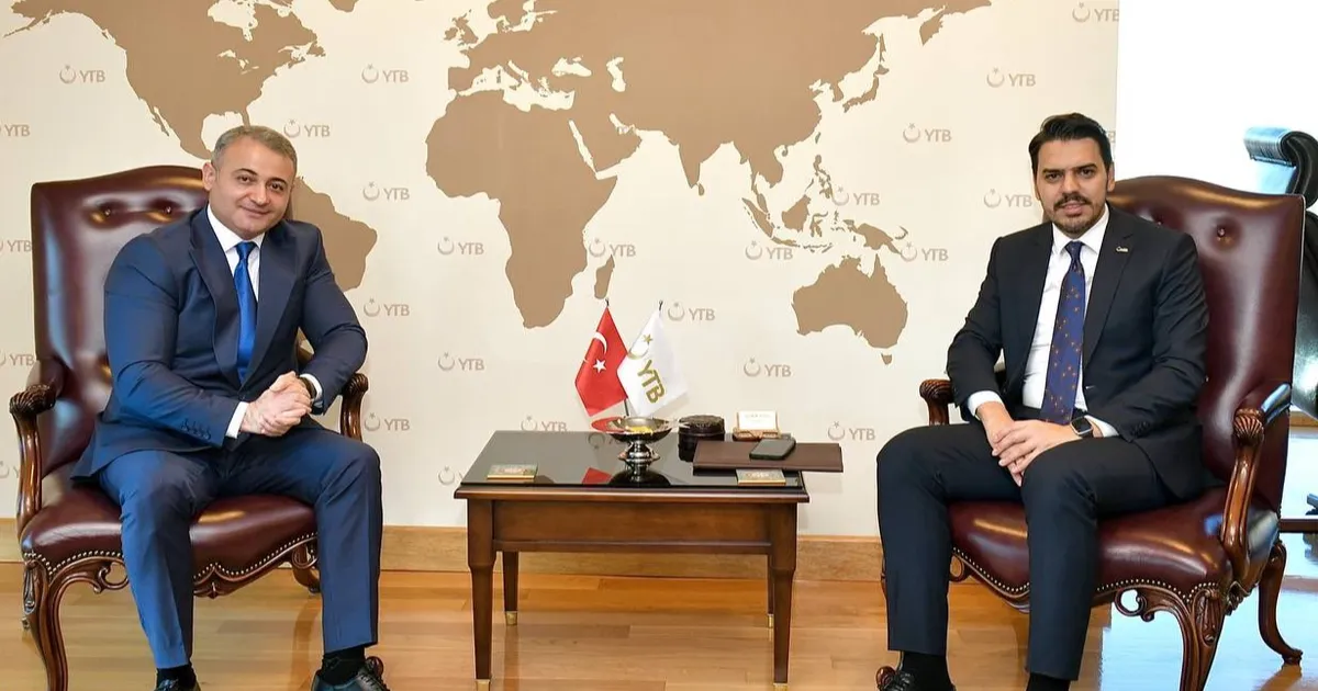 YTB Başkanı Abdullah Eren, AZTv Genel Müdürü Rövşen Memmedov ile ...